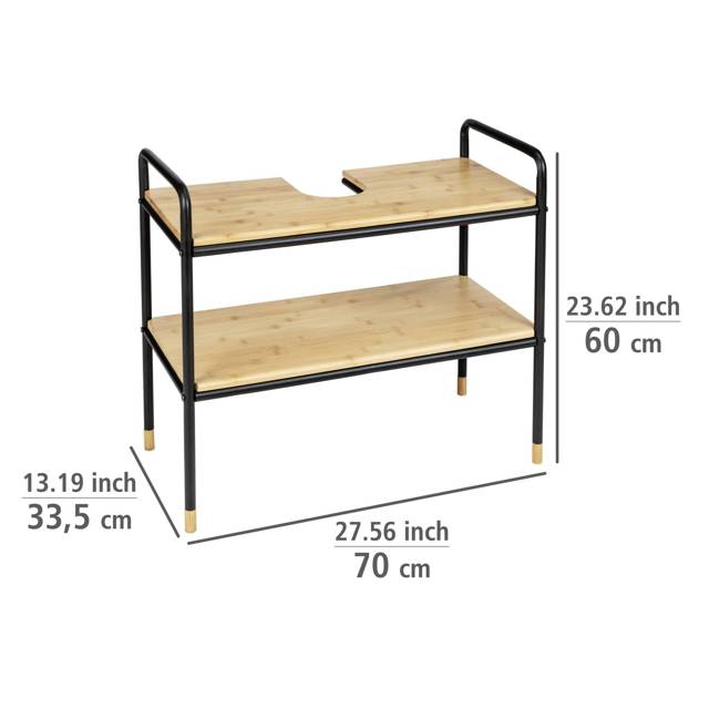 Dulap pentru lavoar, 70 x 60 x 33, 5 cm, blat din bambus, Loft, WENKO ...