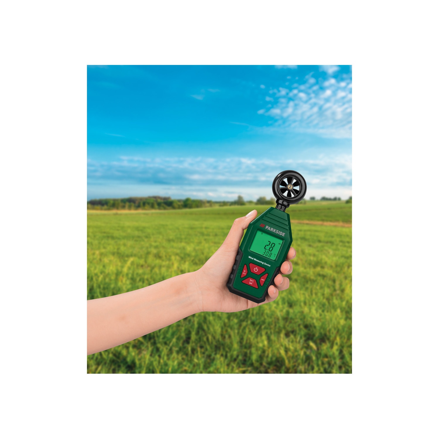 Anemometru digital Parkside PWM B2, pentru masurarea digitala a vitezei ...