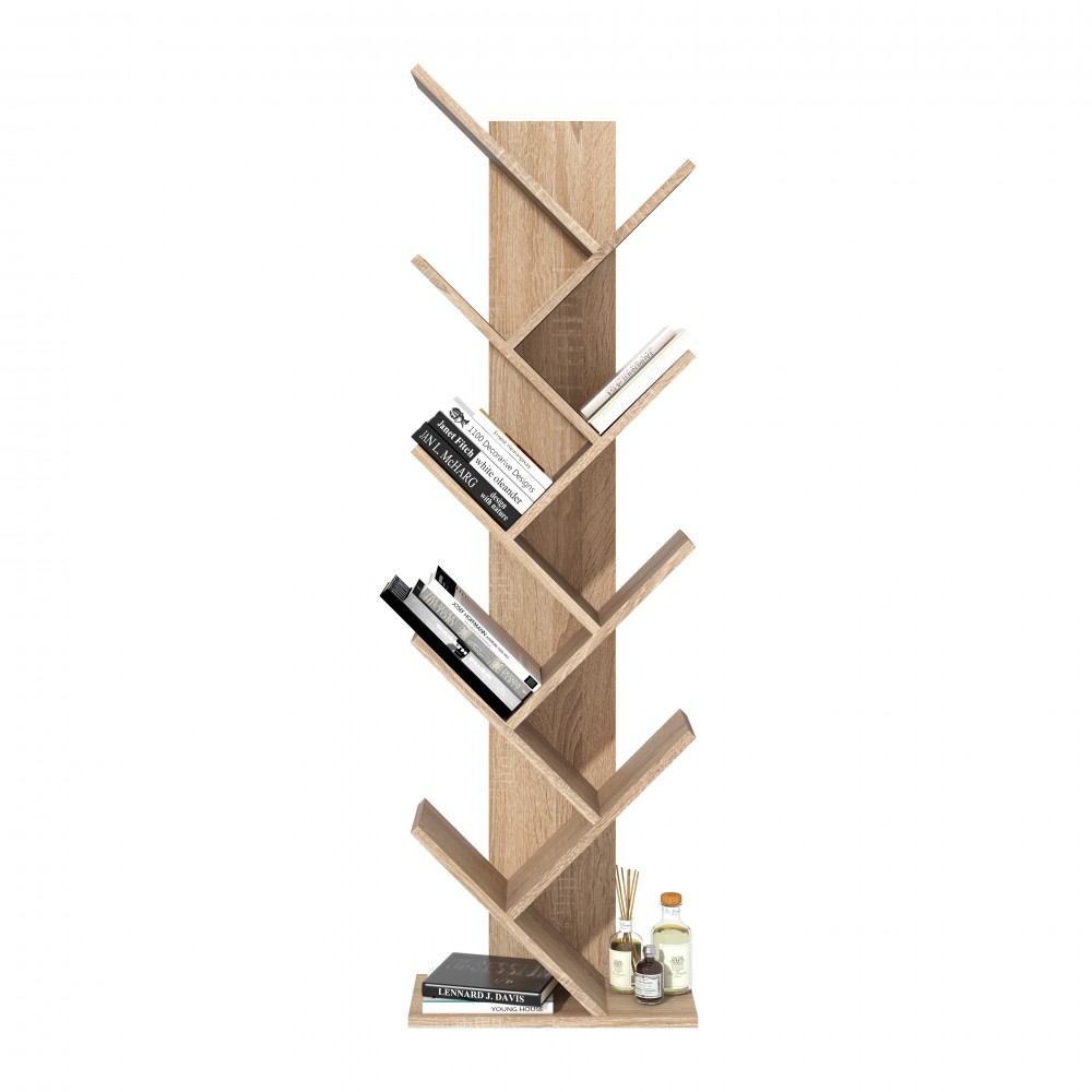 Raft pentru carti, 43x20x143cm, Sonoma - eMAG.ro