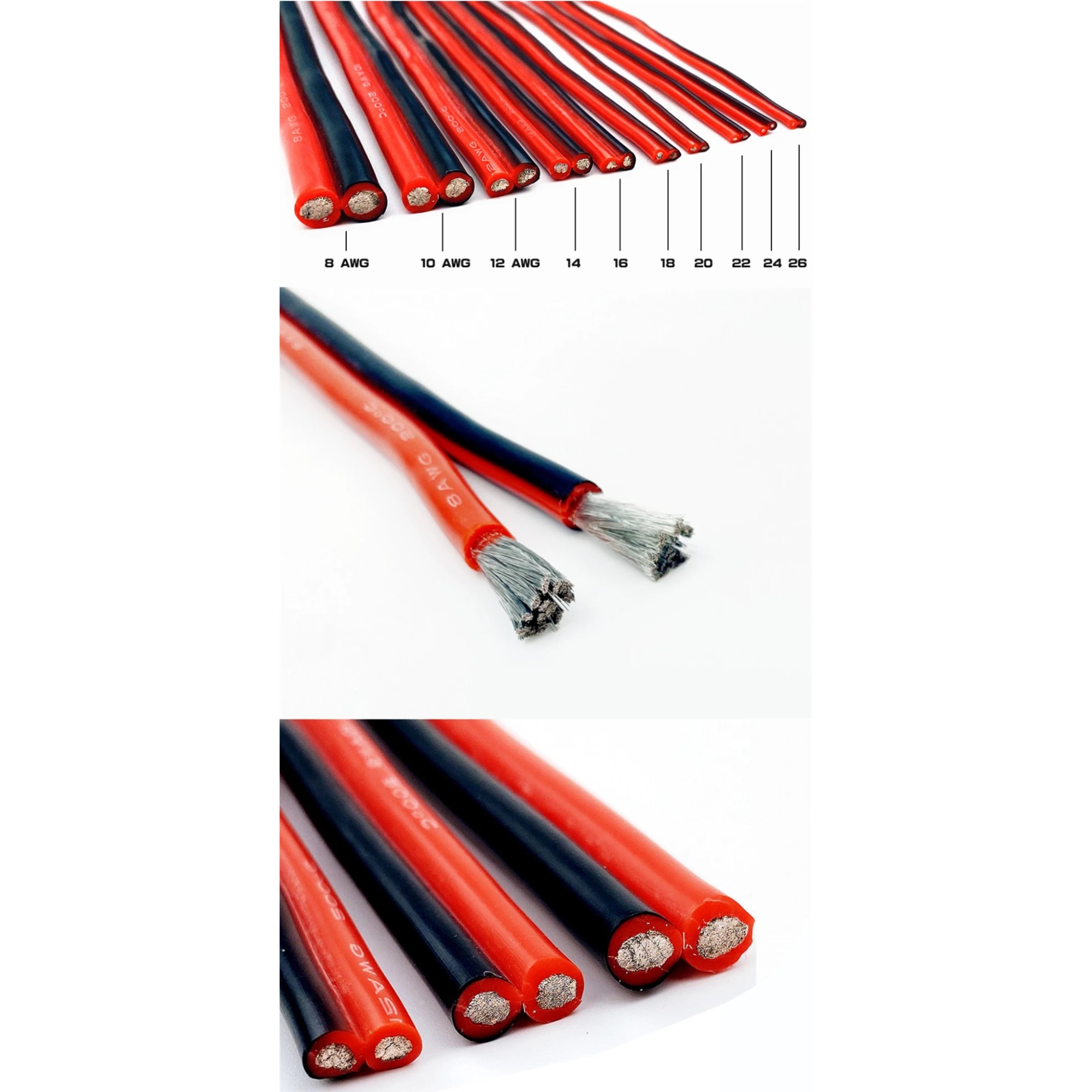 Cablu siliconic ultraflexibil, 18AWG, bifilar, paralel, rosu/negru ...
