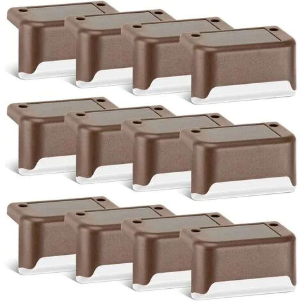 Set 12 lumini solare pentru gard, rezistente la apa cu finisaj bronz ...