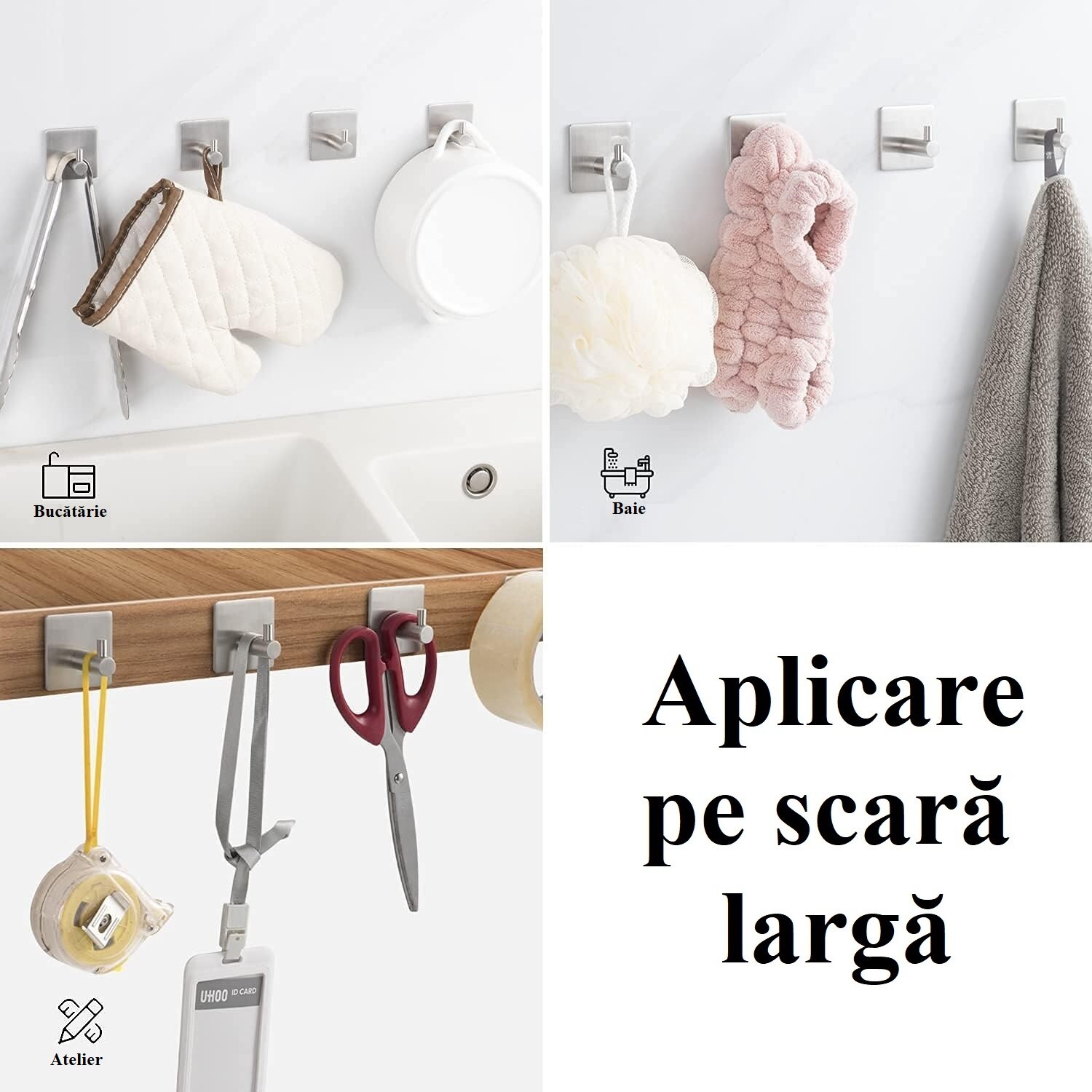 Cuiere Autoadezive 3M Ultra-Resistente MONDESA®, Montare Fara Gaurire ...