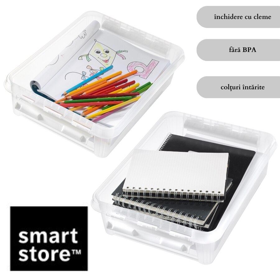 Cutie depozitare si organizare, cu capac, SmartStore Home 14, Plastic ...