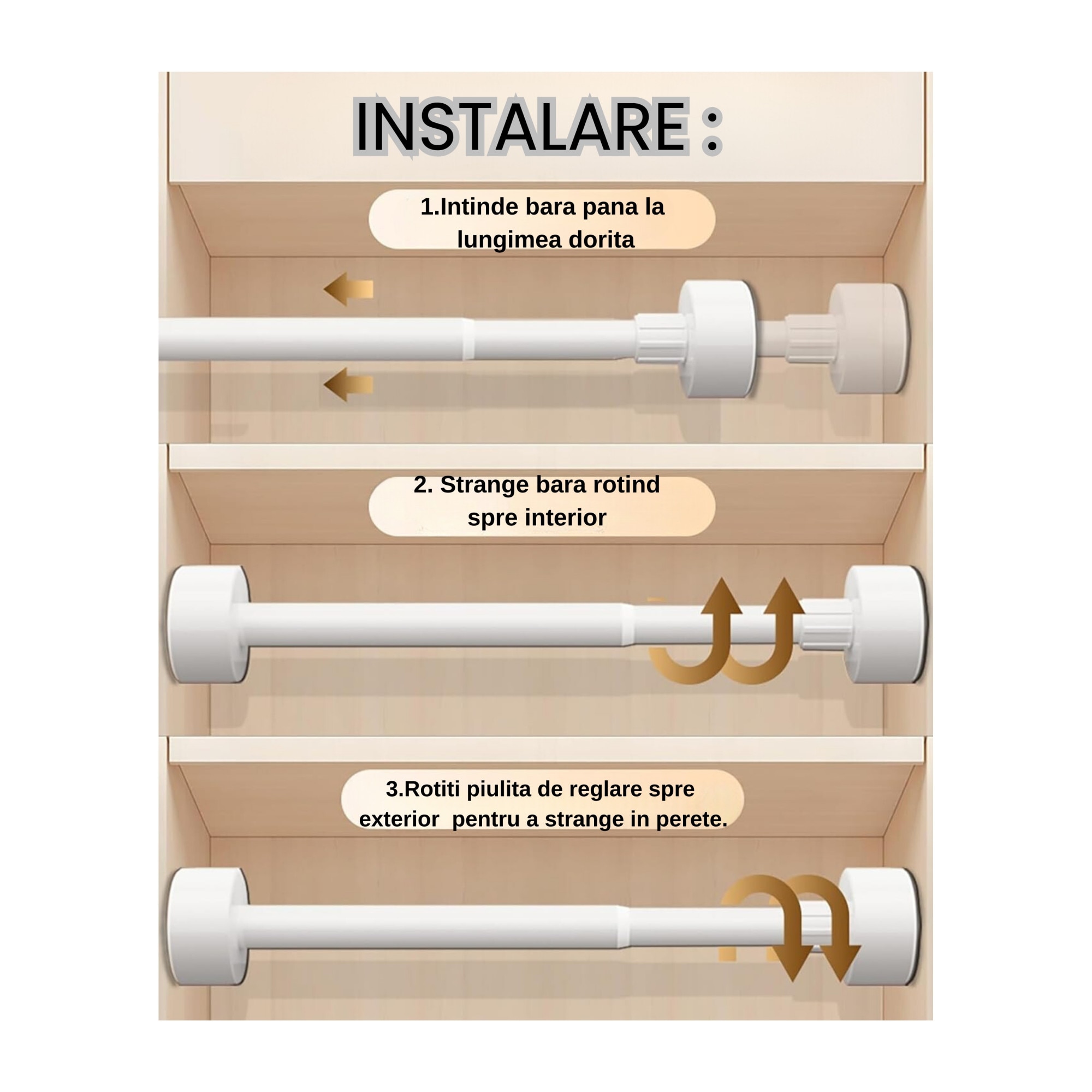 Bara Telescopica pentru Haine, Draperii, Perdele -Organizare Eficienta ...