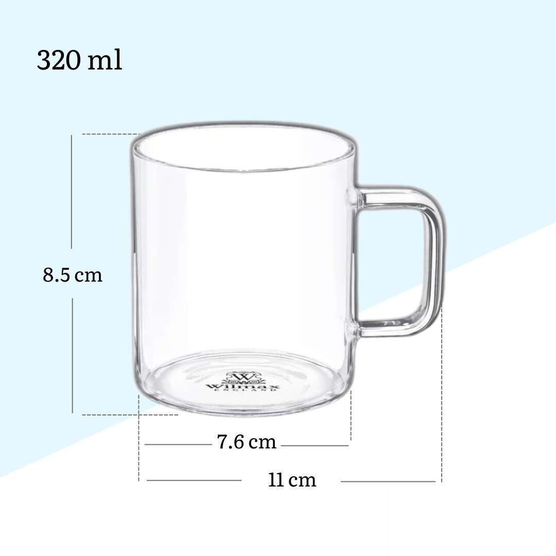 Set 4 Cana termica pentru cafea si ceai, Wilmax England, Sticla, 320 ml, Transparent - eMAG.ro