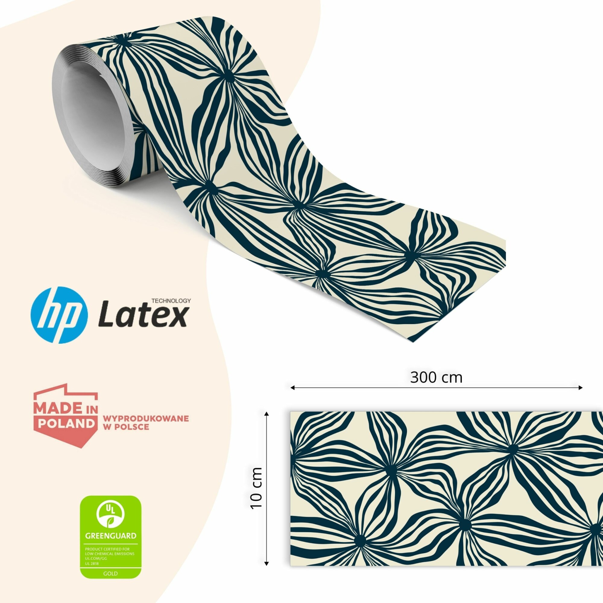 Banda decorativa, autoadeziva, Muralo, 10 cm x 300 cm kiwi colorat ...