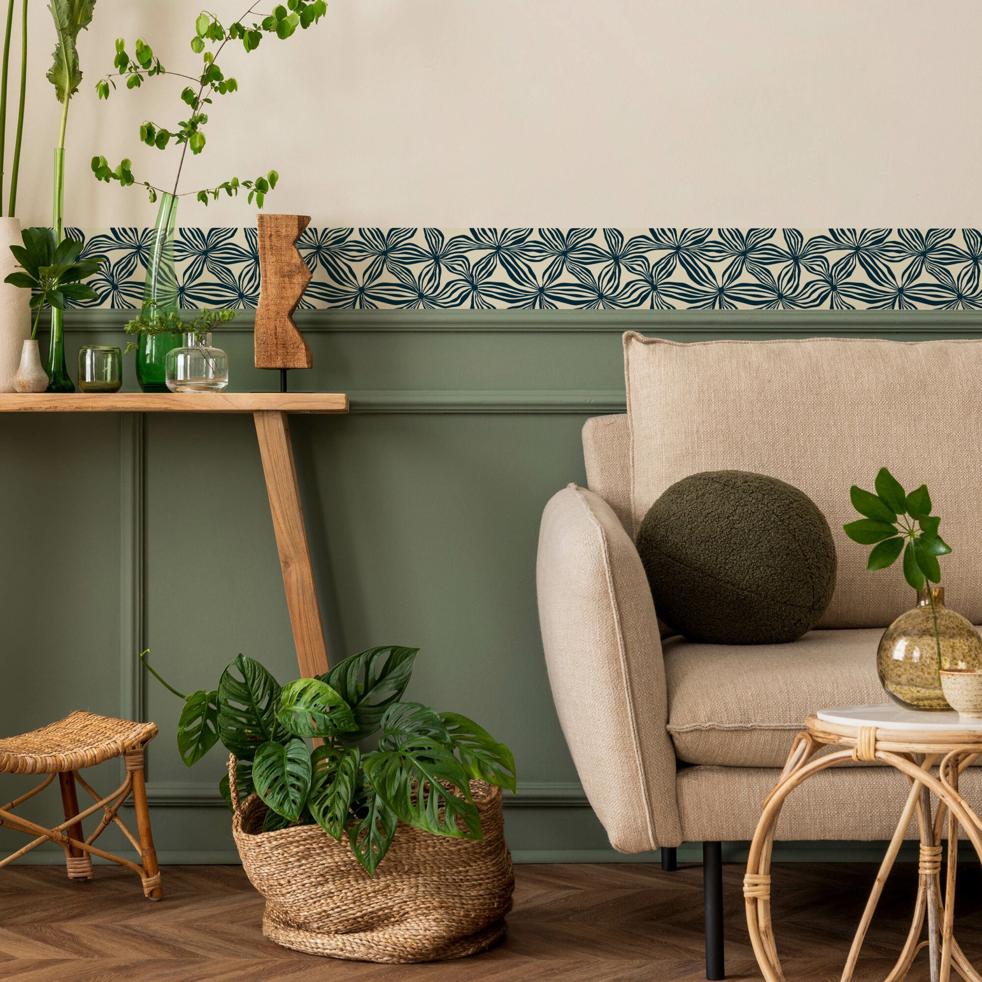 Banda decorativa, autoadeziva, Muralo, 10 cm x 300 cm kiwi colorat ...