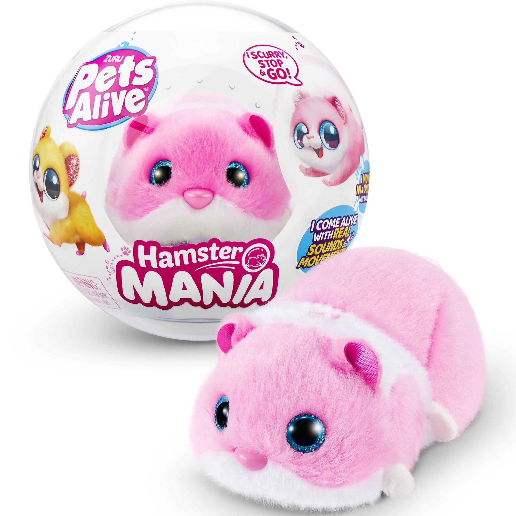 Jucarie interactiva de plus Zuru Pets Alive - Hamster roz - eMAG.ro