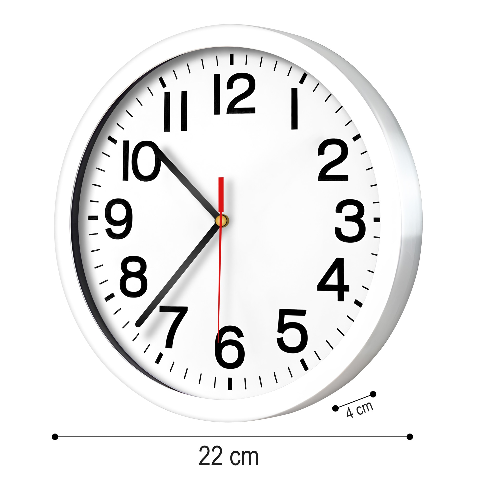 Ceas Analog de Perete Retoo, Silentios cu Cifre Mari, Design Clasic, Forma Rotunda, Cifre Arabe ...