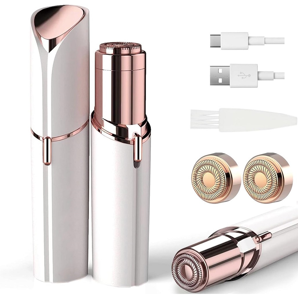 Epilator facial electric fara durere, reincarcabil USB, 2 capete de ...