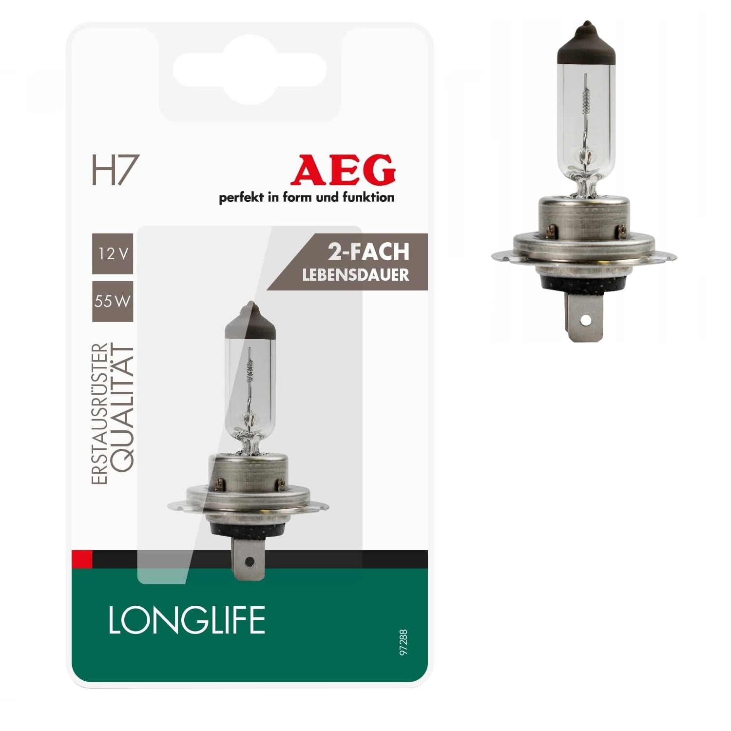 Bec auto far AEG, H7 Longlife, 55W, 12V, pentru faza lunga si scurta ...