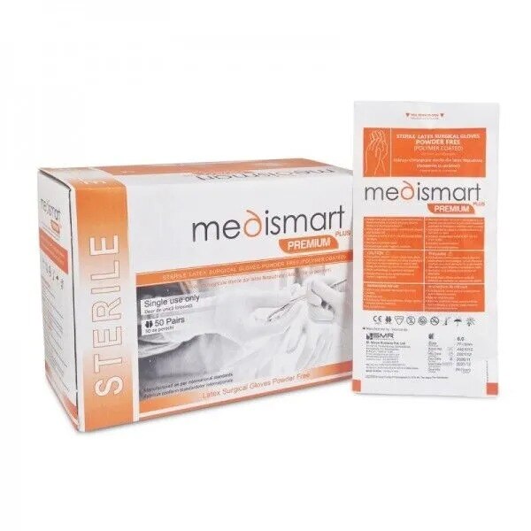 Manusi Chirurgicale Sterile Nepudrate M-L (8.0) MEDISMART ( 50 Perechi ...