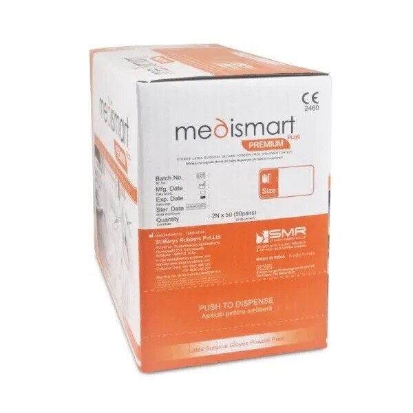 Manusi Chirurgicale Sterile Nepudrate M-L (8.0) MEDISMART ( 50 Perechi ...