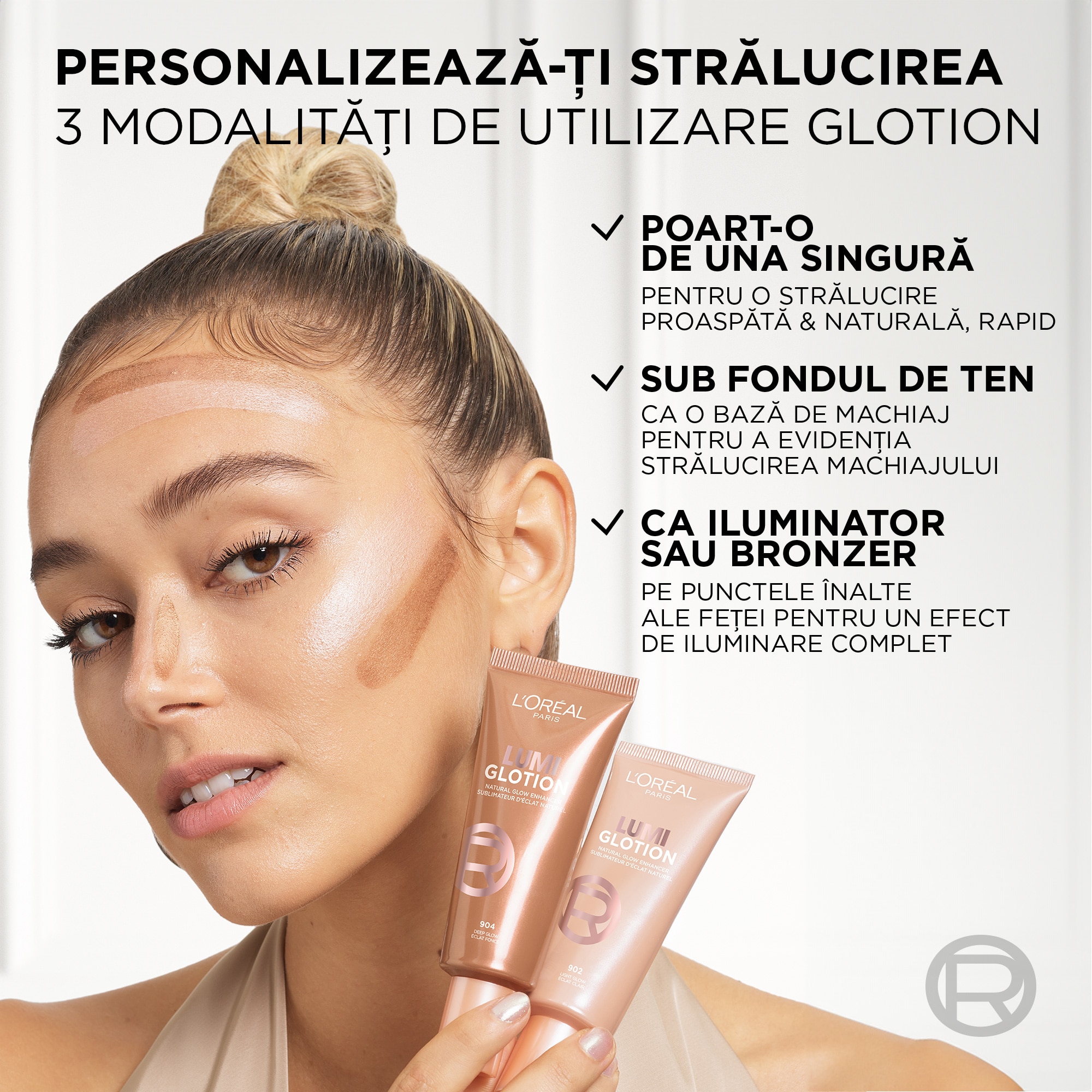 Lotiune iluminatoare L'Oreal Paris Lumi Glotion 902 Light Glow, 40 ml ...