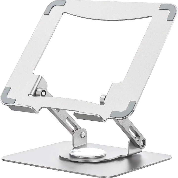 Suport laptop cu baza rotativa la 360 grade, inaltime ajustabila si ...