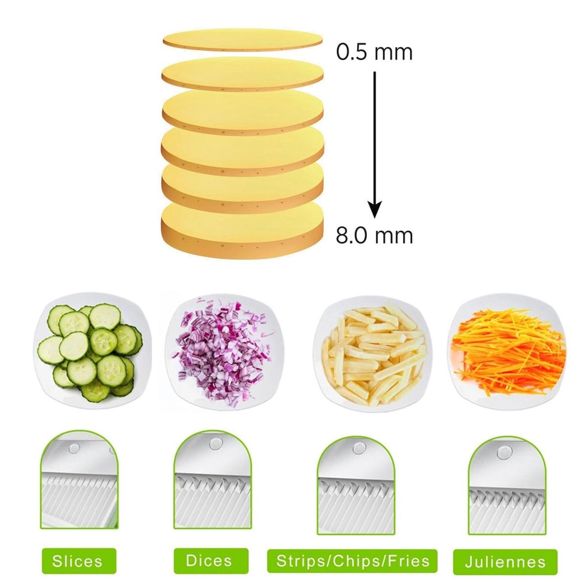 Razatoare tip mandolina, manuala, pentru fructe si legume, alb ...