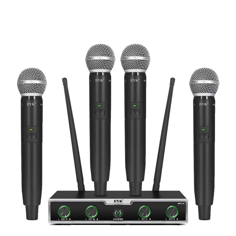 Sistem microfoane wireless UHF, 4 canale, portabil, 500-600MHz, raza ...