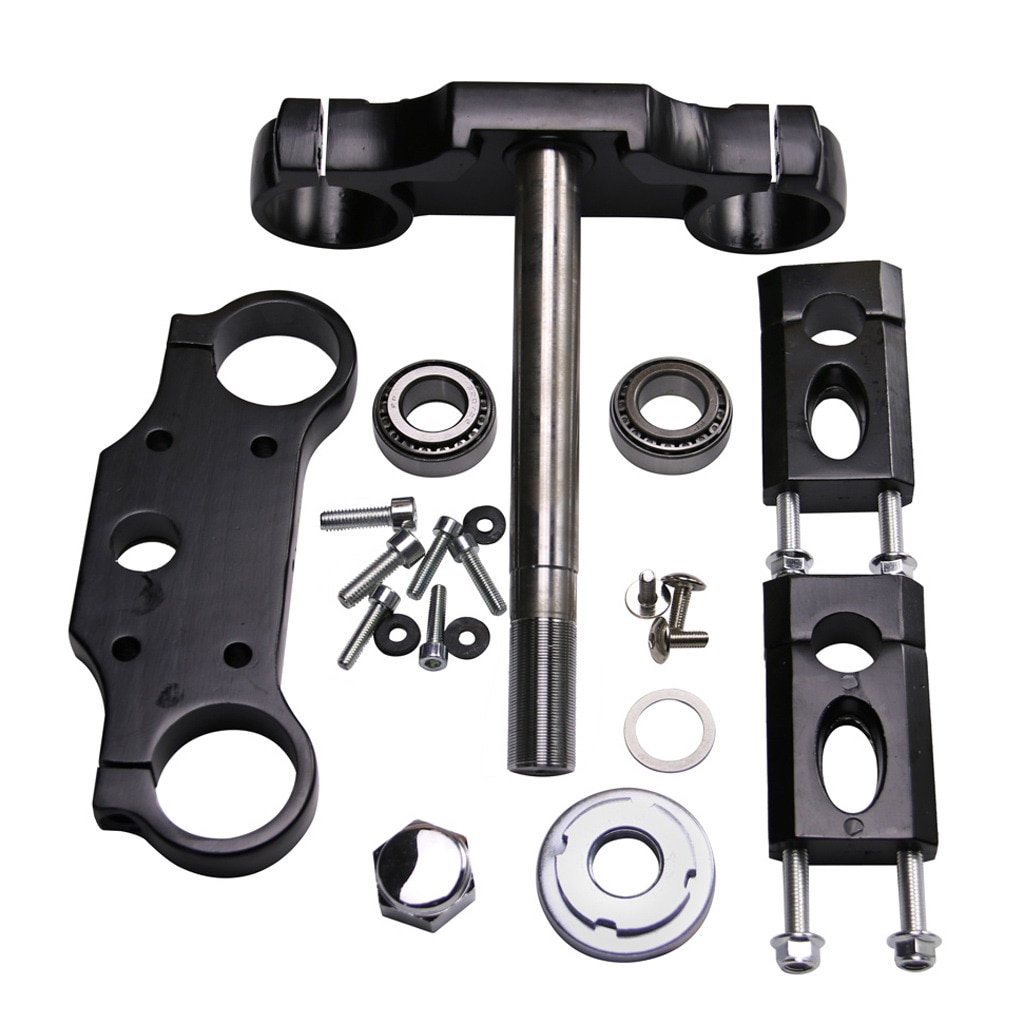 Set clema tripla pentru furca motocicleta, negru, 45/48mm - eMAG.ro