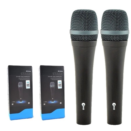 Set 2 microfoane dinamice pentru voce, cardioid, negru/gri, portabil ...