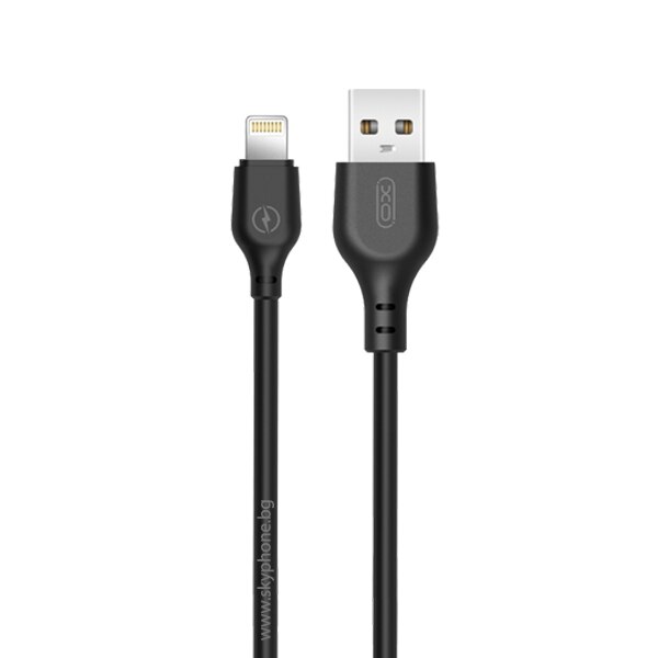 Кабел USB - Lightning, XO, 2.4A, 1m, зареждане, пренос на данни, NB103, черен - eMAG.bg
