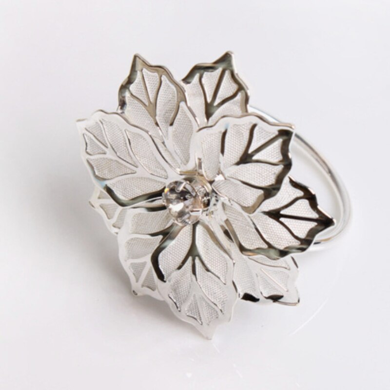 Inel LLWL, design floare mesh, inox, argintiu, 5.3x5.3x3cm - eMAG.ro