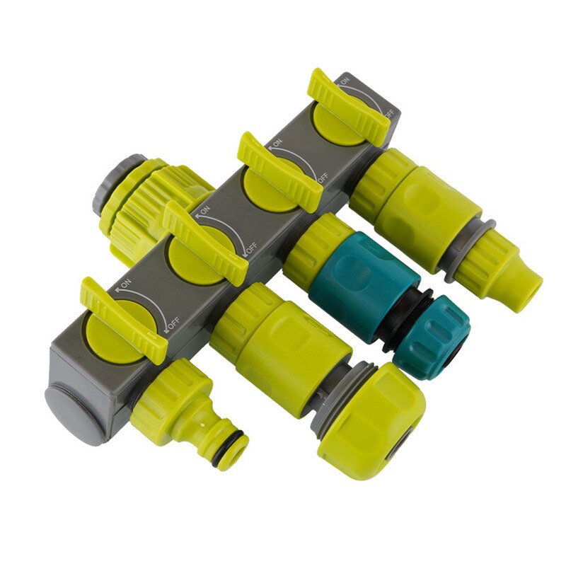 Distribuitor de apa pentru gradina LLWL, 4 cai, ABS, gri+verde, 18x11 ...