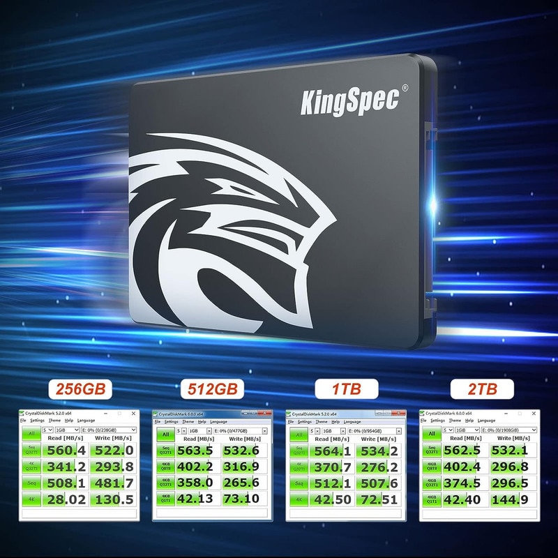 KingSpec P3-512 belső SSD, 2,5", SATA III, 512 GB, olvasási sebesség ...