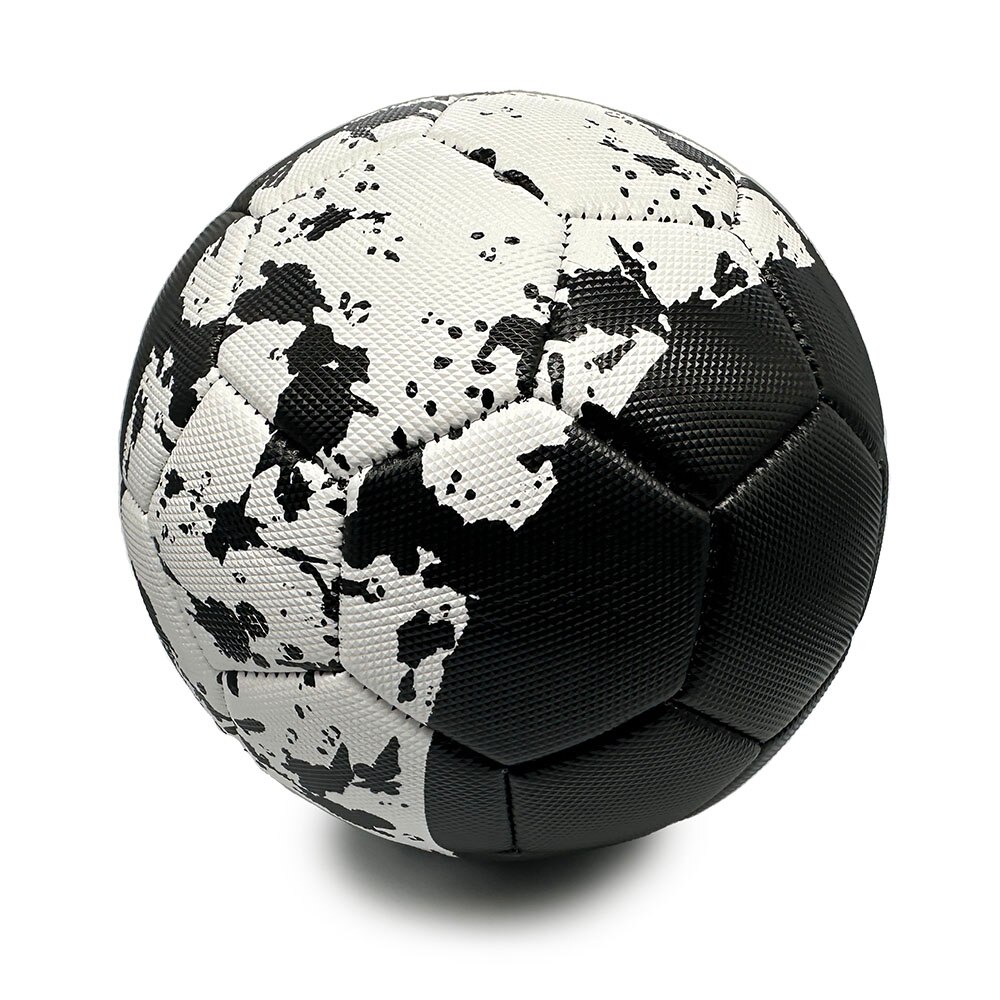 Minge de fotbal marimea 5, Negru cu Alb, 320gr, exterior PVC rezistent ...