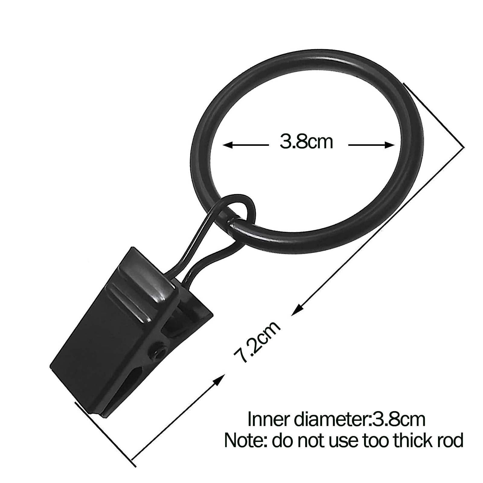 Set 44 de inele pentru perdele cu cleme, NUODWELL, Usor de instalat ...