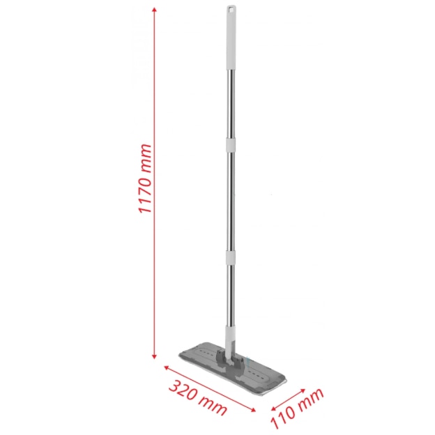 Set mop plat din microfibra si galeata cu 2 cuve pentru spalare ...
