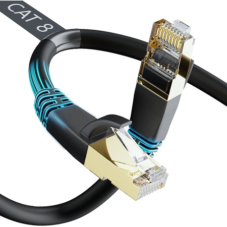 Cablu internet Cat8, Exterior&Interior, 6FT, 26AWG, 2000MHz, Conectori ...