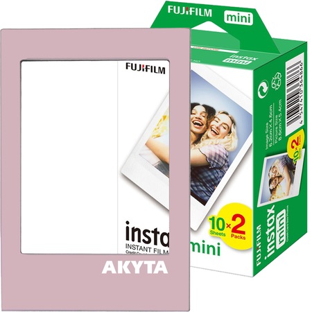 Film Fujifilm Instax mini 2x10 cu rama magnetica roz - eMAG.ro