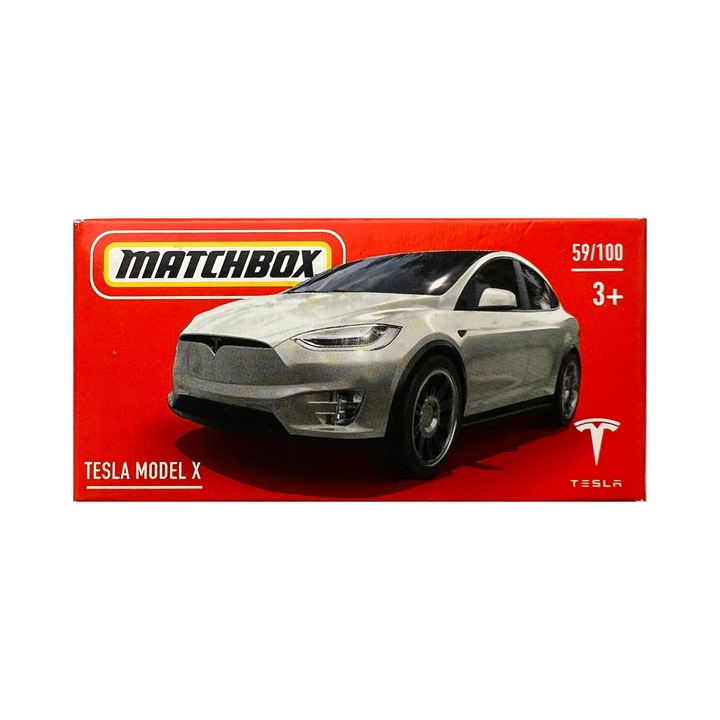 Macheta metalica Matchbox, Tesla Model X, 1:64, Alb - eMAG.ro