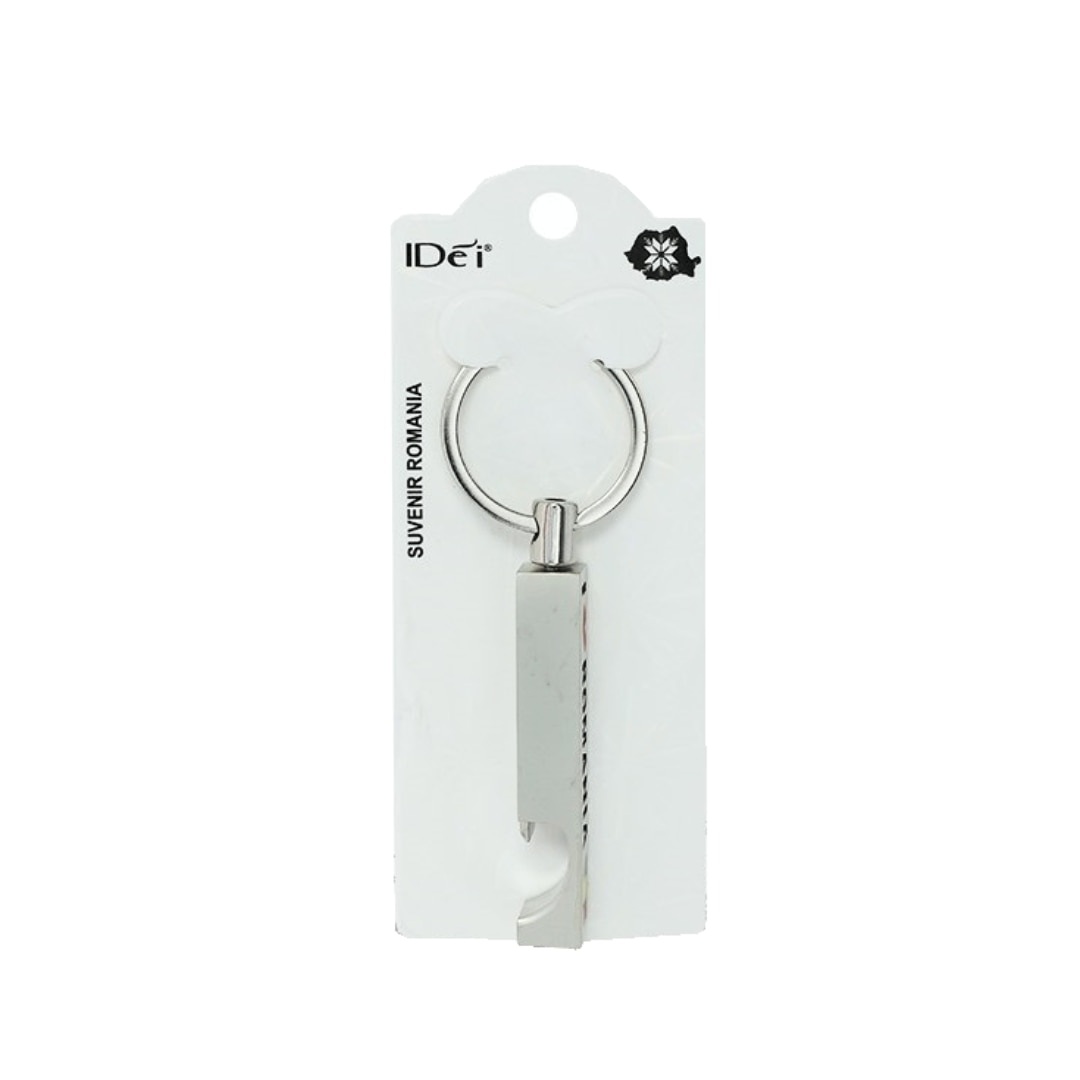 Breloc suvenir metalic I Love Romania cu desfacator 10cm - eMAG.ro