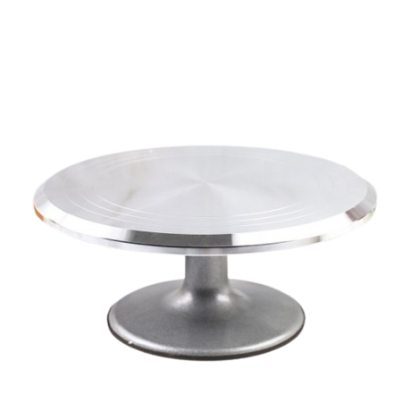 Platou rotativ tort, Inox, 30x30x13 cm, Argintiu - eMAG.ro