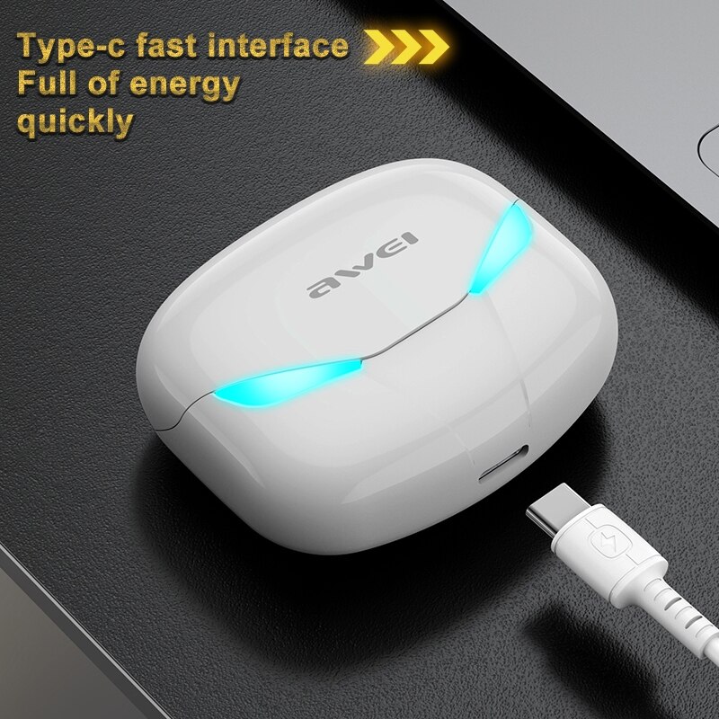 Casti wireless Bluetooth, TWS, Zero Delay pentru jocuri, incarcare ...