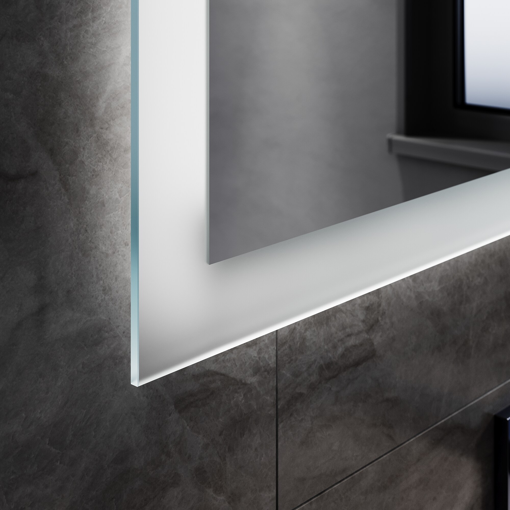 Oglinda baie LED, 120x60cm, Cu afisaj ceas si temperatura, de perete ...