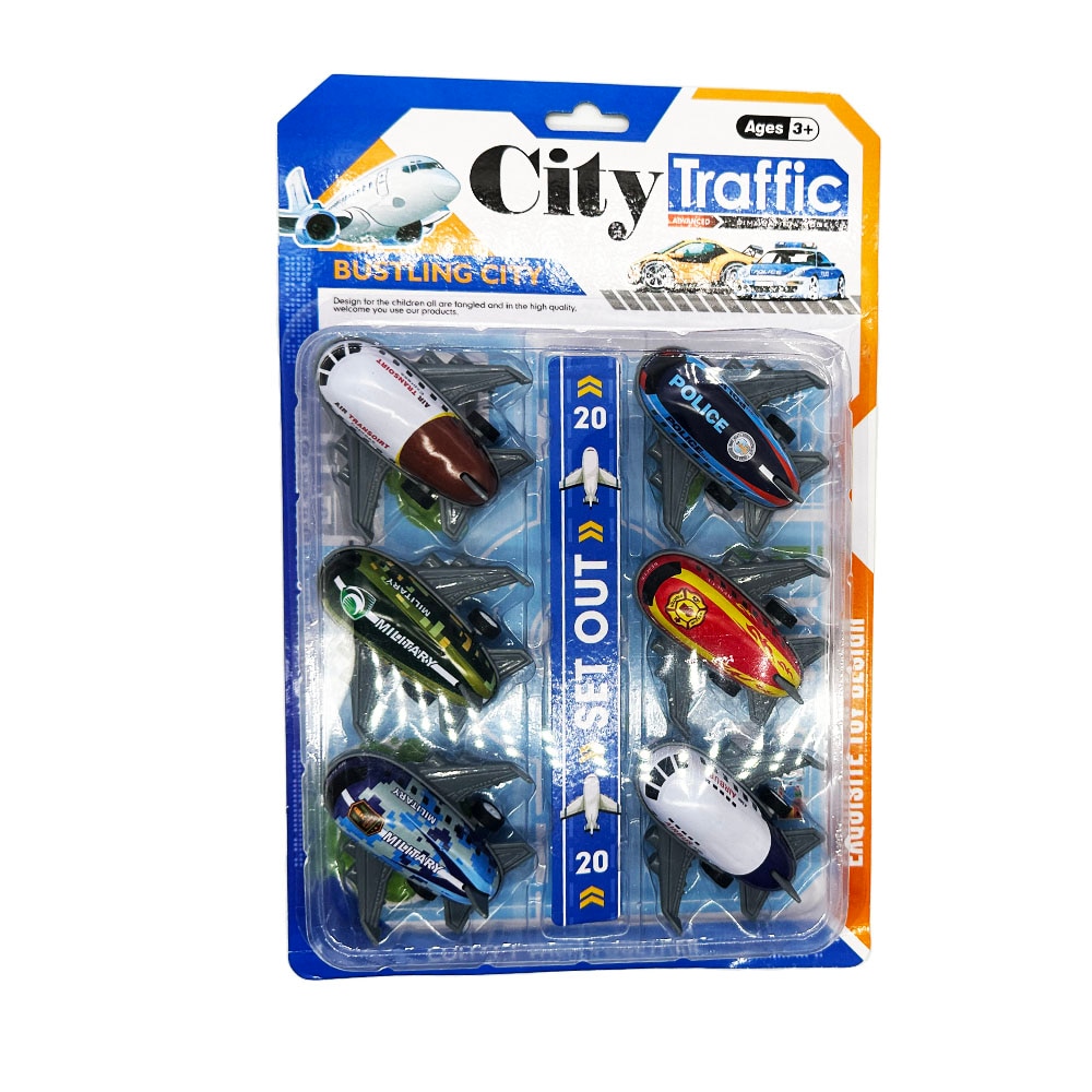 Set 6 avioane de metal, modele diferite, culori diferite, 8 cm ...