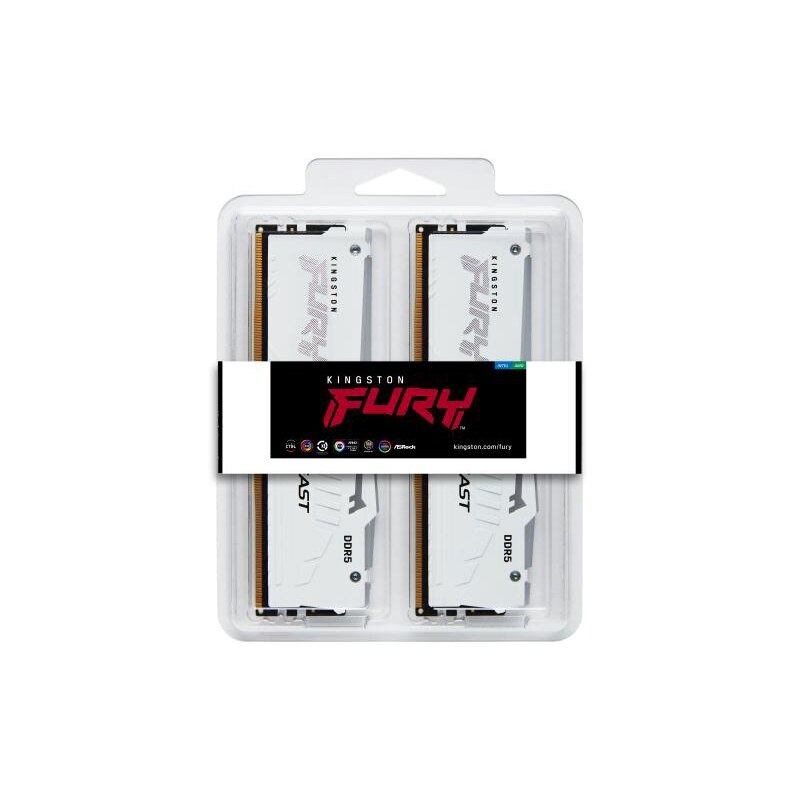 Memorie RAM Kingston FURY Beast RGB White 32GB DDR5 6000MHz - eMAG.ro