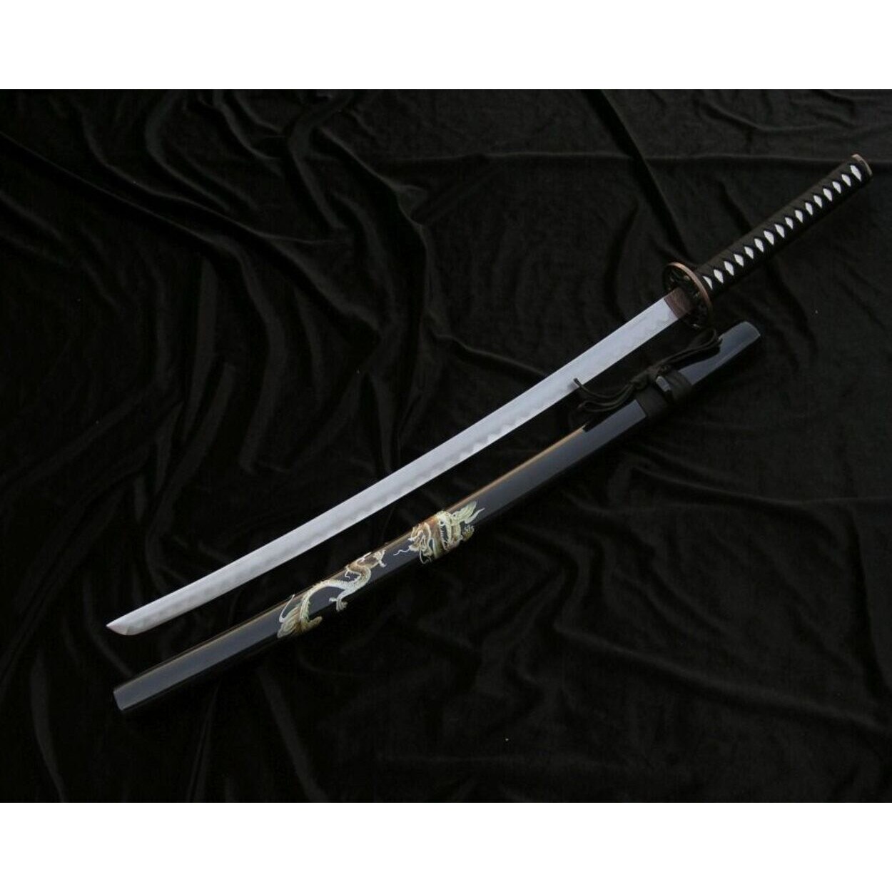Sabie samurai Katana cu teaca, Lama otel carbon, Lungime in teaca 103 ...