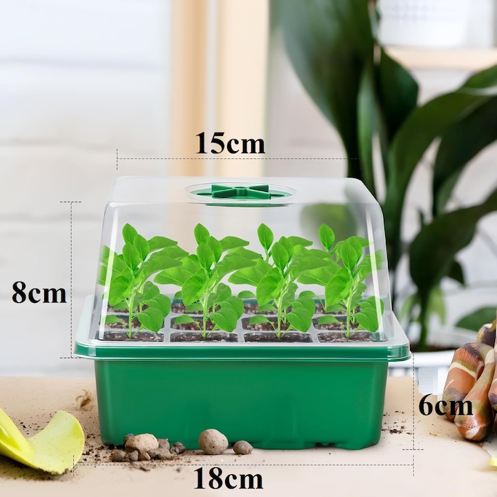 Set de 4 Tavite Germinare pentru Rasaduri, Kit Complet pentru ...