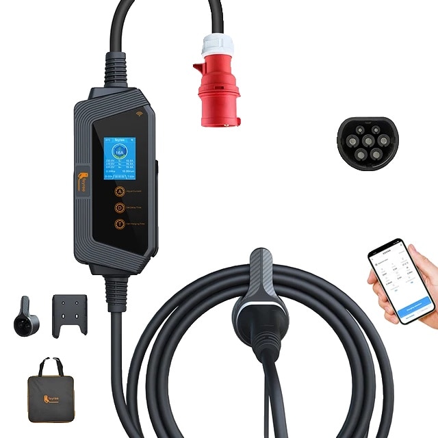 Statie de incarcare portabila pentru vehicule electrice, Feyree, 11KW ...