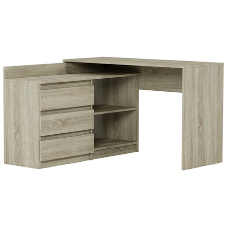 Set birou coltar si comoda 120x50 sonoma N-15 - eMAG.ro