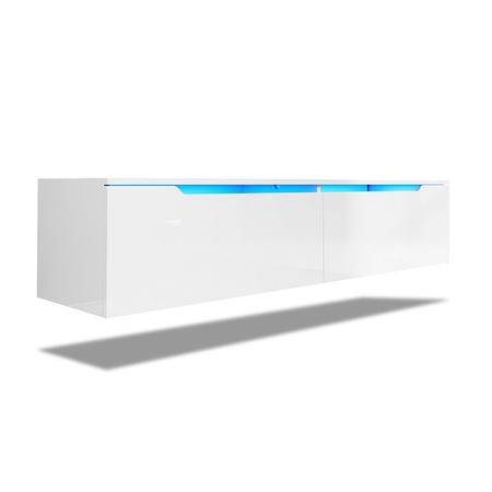 Comoda TV, Cu LED, Suspendat, Lucios, 140x35x30 cm - eMAG.ro
