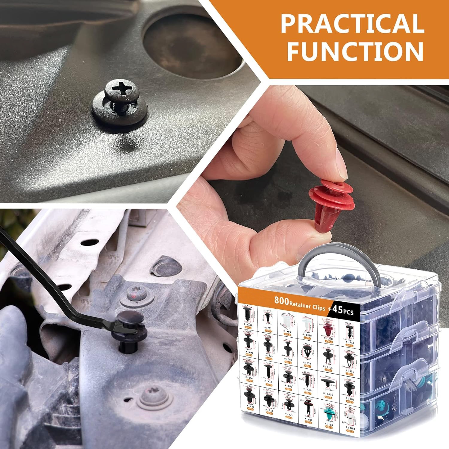 Set 845 clipsuri universale, Excitat, Sortiment de elemente de fixare ...