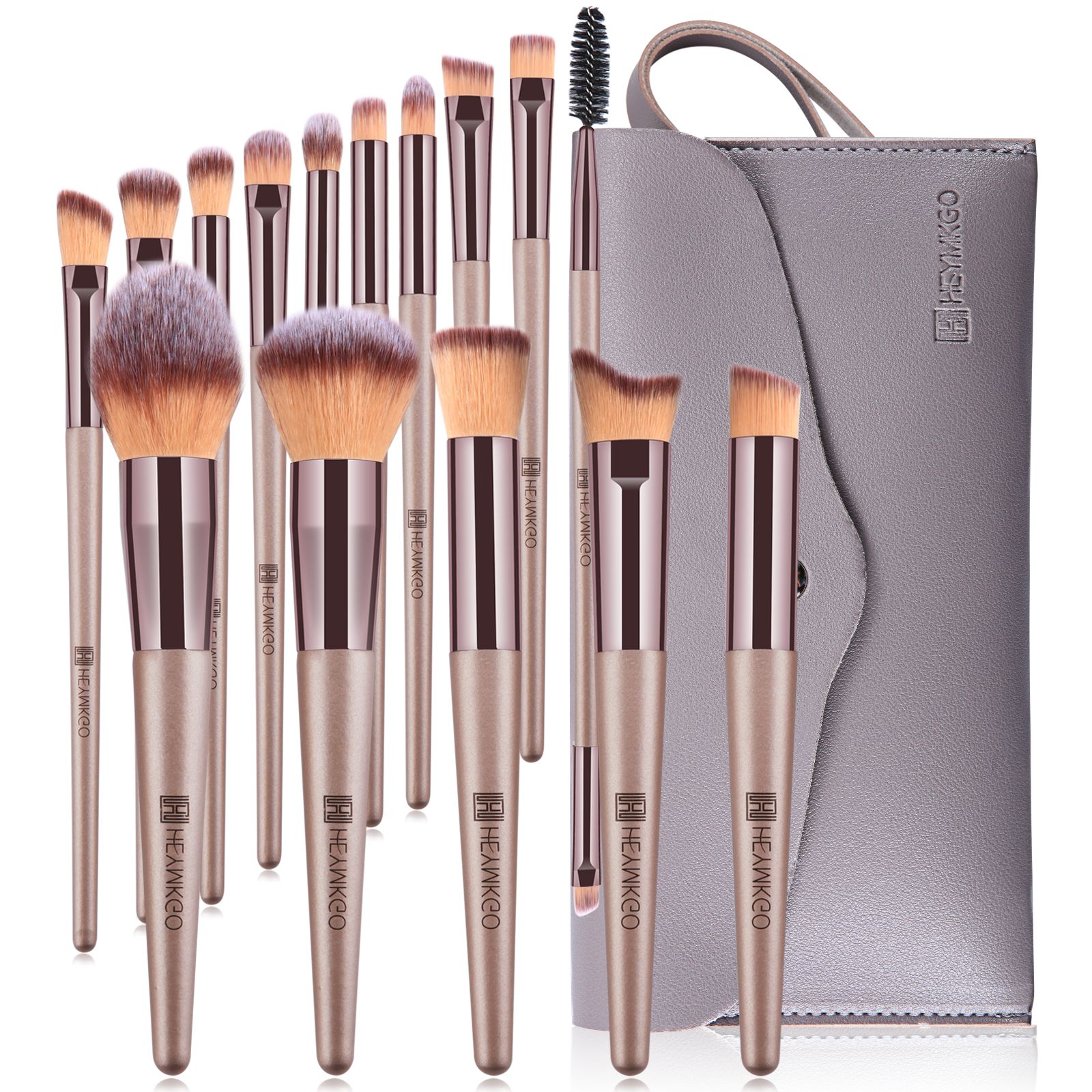Set Pensule Machiaj DUAIU Profesional - cu Geanta PU, Pensule Kabuki ...