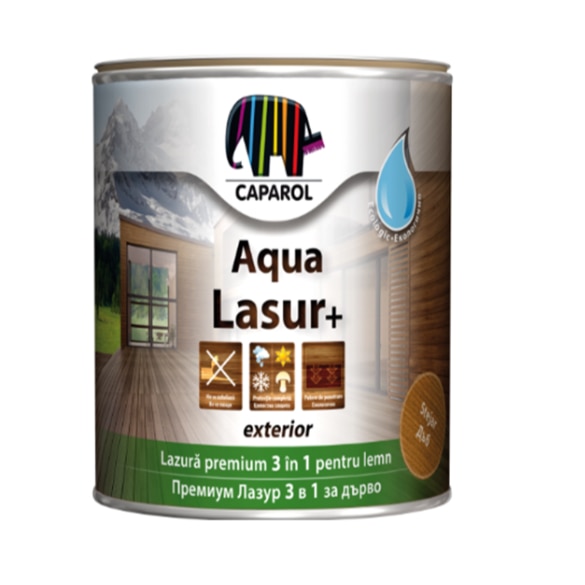 Lazura pentru lemn de exterior Caparol AquaLasur + Natur 2.5l - eMAG.ro