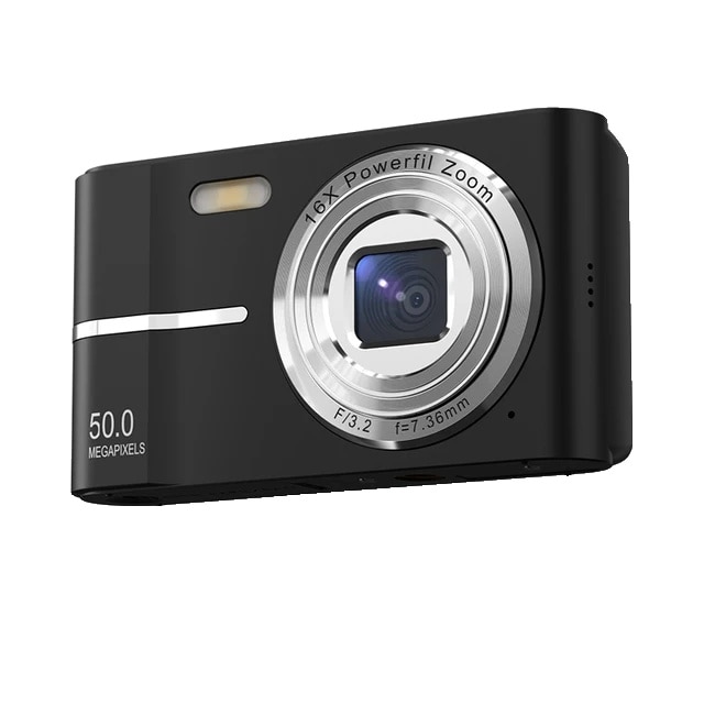 Aparat foto compact, 1080P, 50MP, zoom 16x, ecran 2.4 inch HD, negru ...