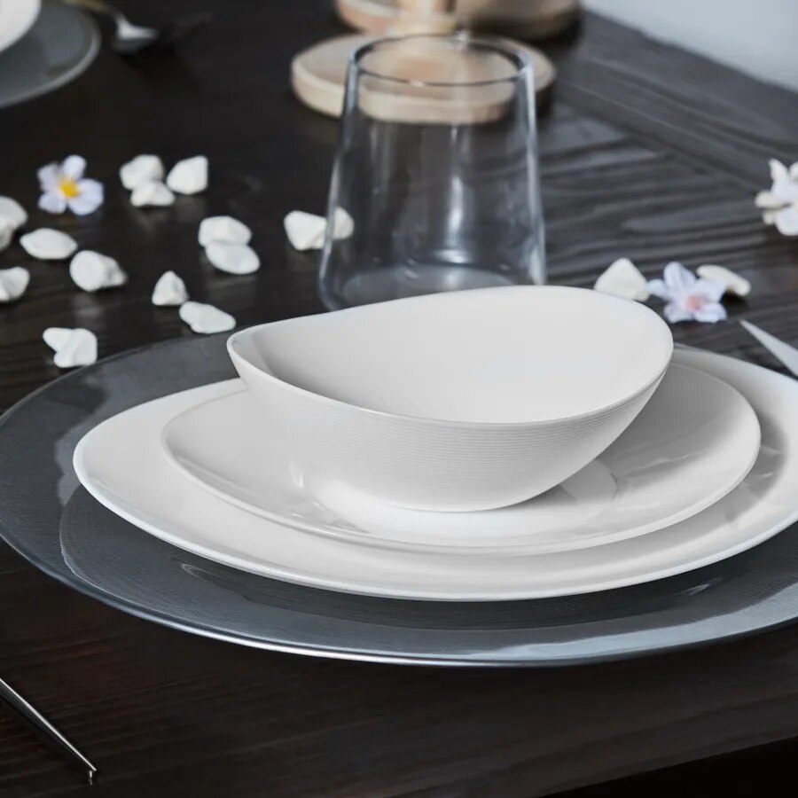 Set 12 piese vesela pentru 4 persoane White Pure, Karaca, Sticla, Alb ...