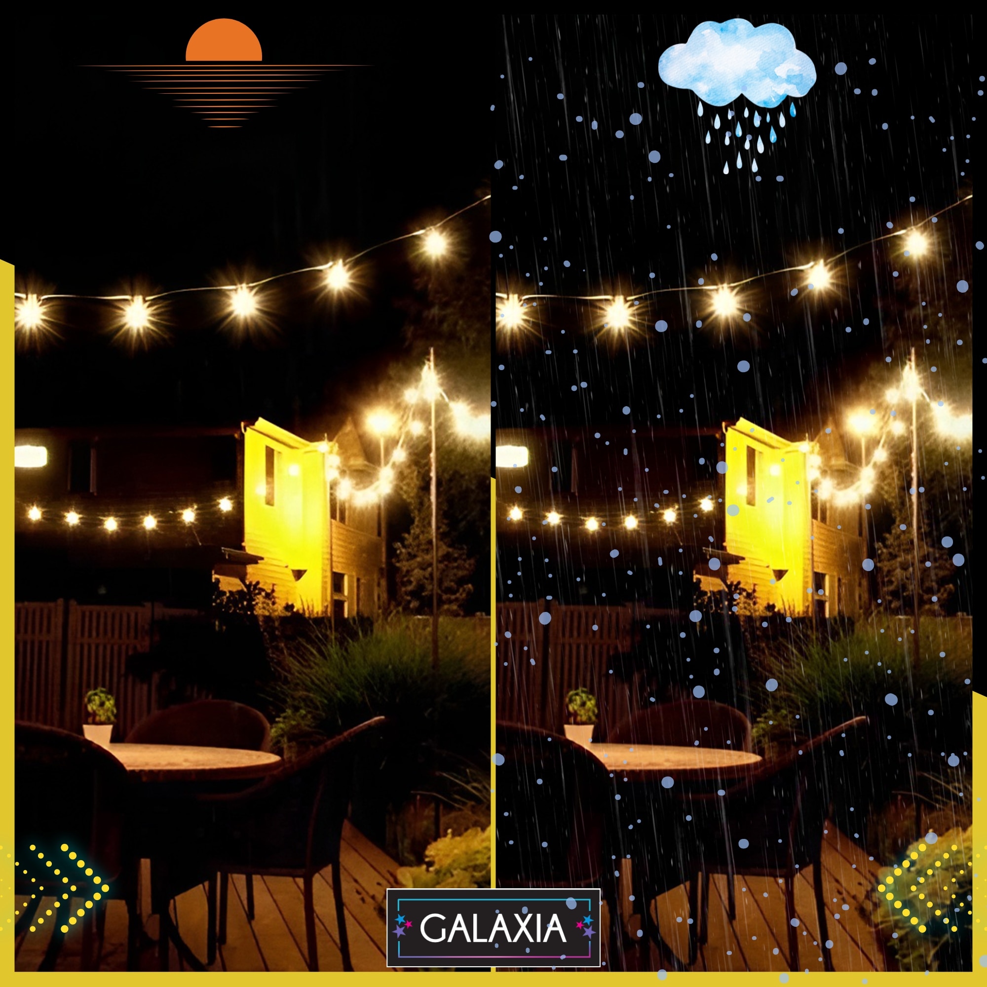 Ghirlanda luminoasa decorativa exterior GALAXIA®, interconectabila, 20m ...